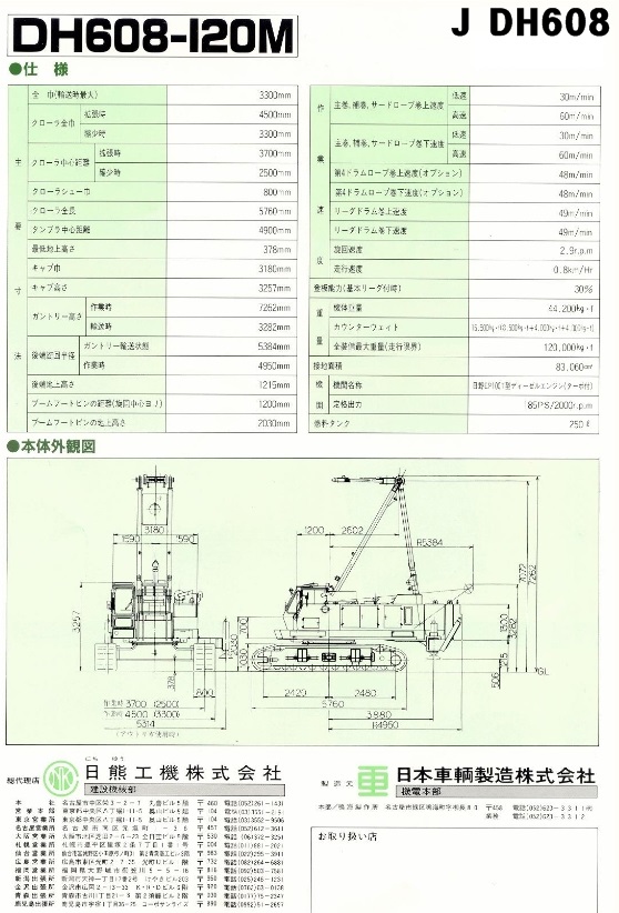 항타기 DH558 DH608 DH658 DH718K DH758 제원표 : 네이버 블로그