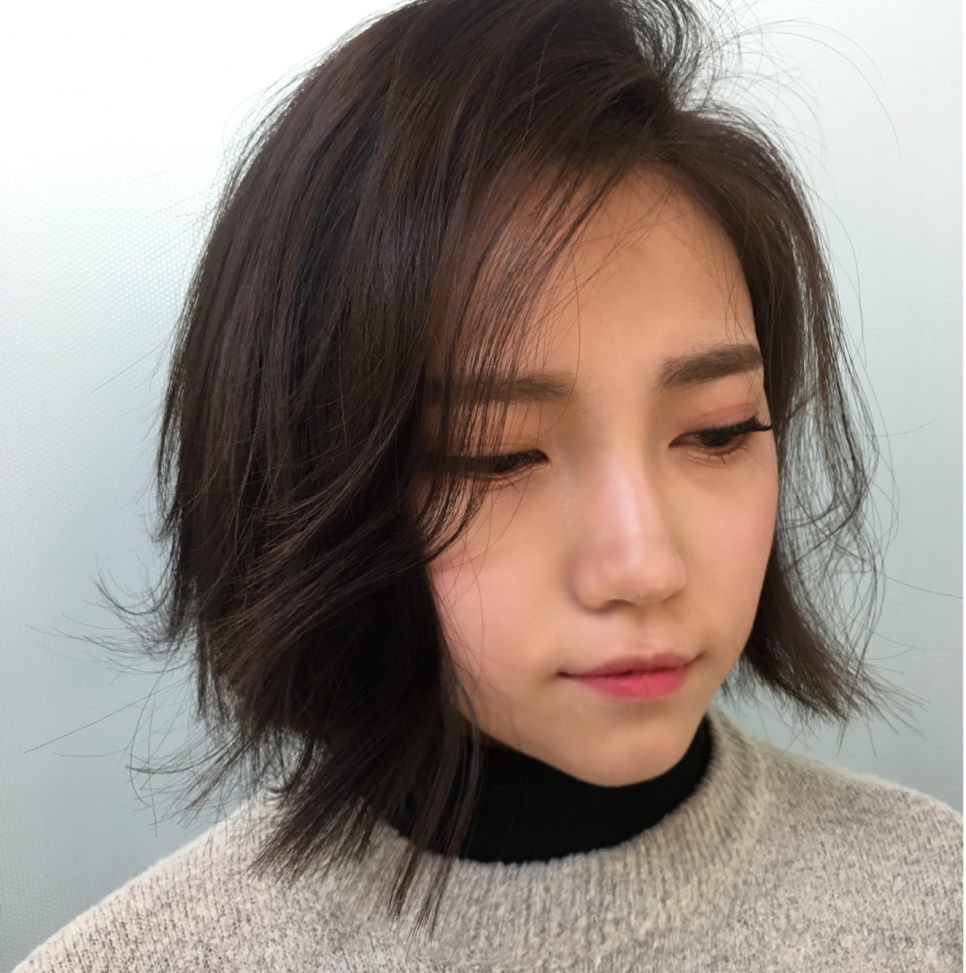 단발머리 커트와 다크브라운 청담동미용실 멘토예진 네이버 블로그