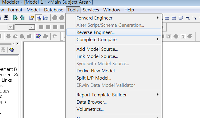 Oracle에서 ERWin Reverse Engineering으로 Physical/Logical Schema 생성 따라하기 : 네이버 블로그