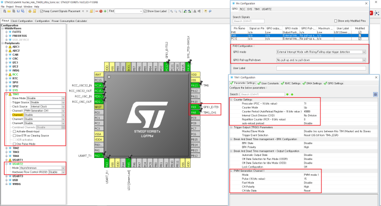STM32 Nucleo F103RB - 초음파센서(타이머&외부인터럽트) : 네이버 블로그