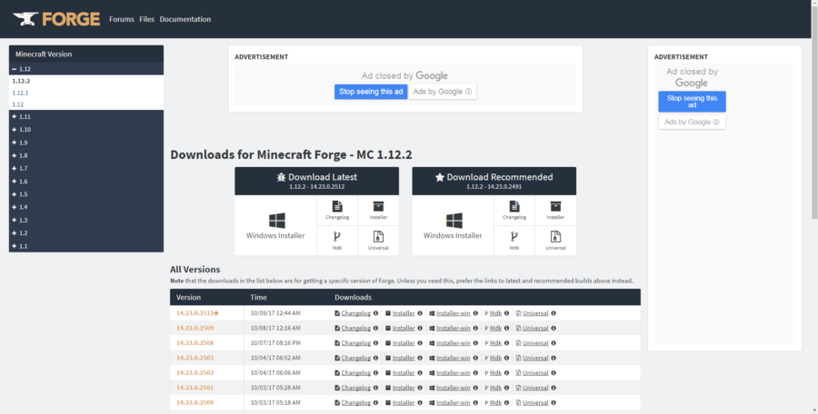 마인크래프트 포지 (Forge) 모드 구동기 설치법 설명 및 다운로드! (현 최신버전 1.12.2 가능) : 네이버 블로그