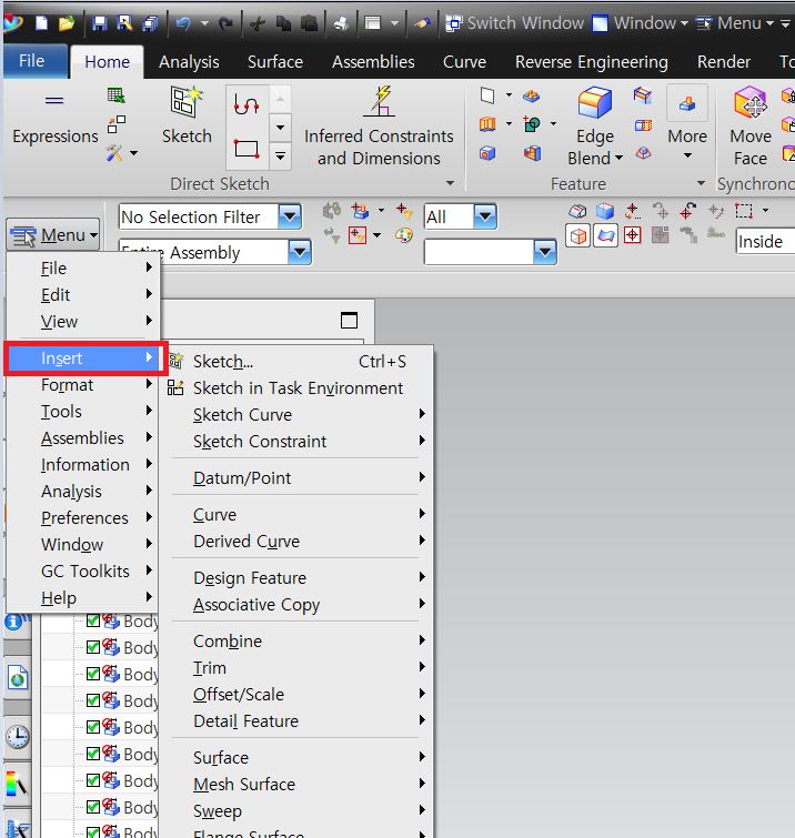 [UG-NX] Menu 버튼의 기능이 사라졌을 때 & 새로운 탭메뉴가 필요할 때 : 네이버 블로그