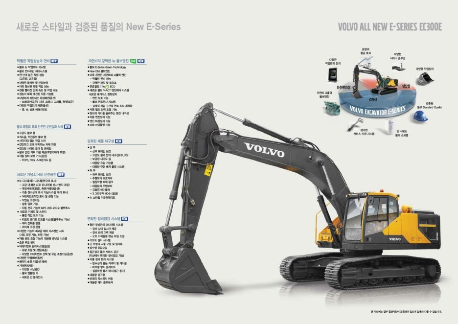 [볼보굴삭기] EC300E 제원 카탈로그 : 네이버 블로그