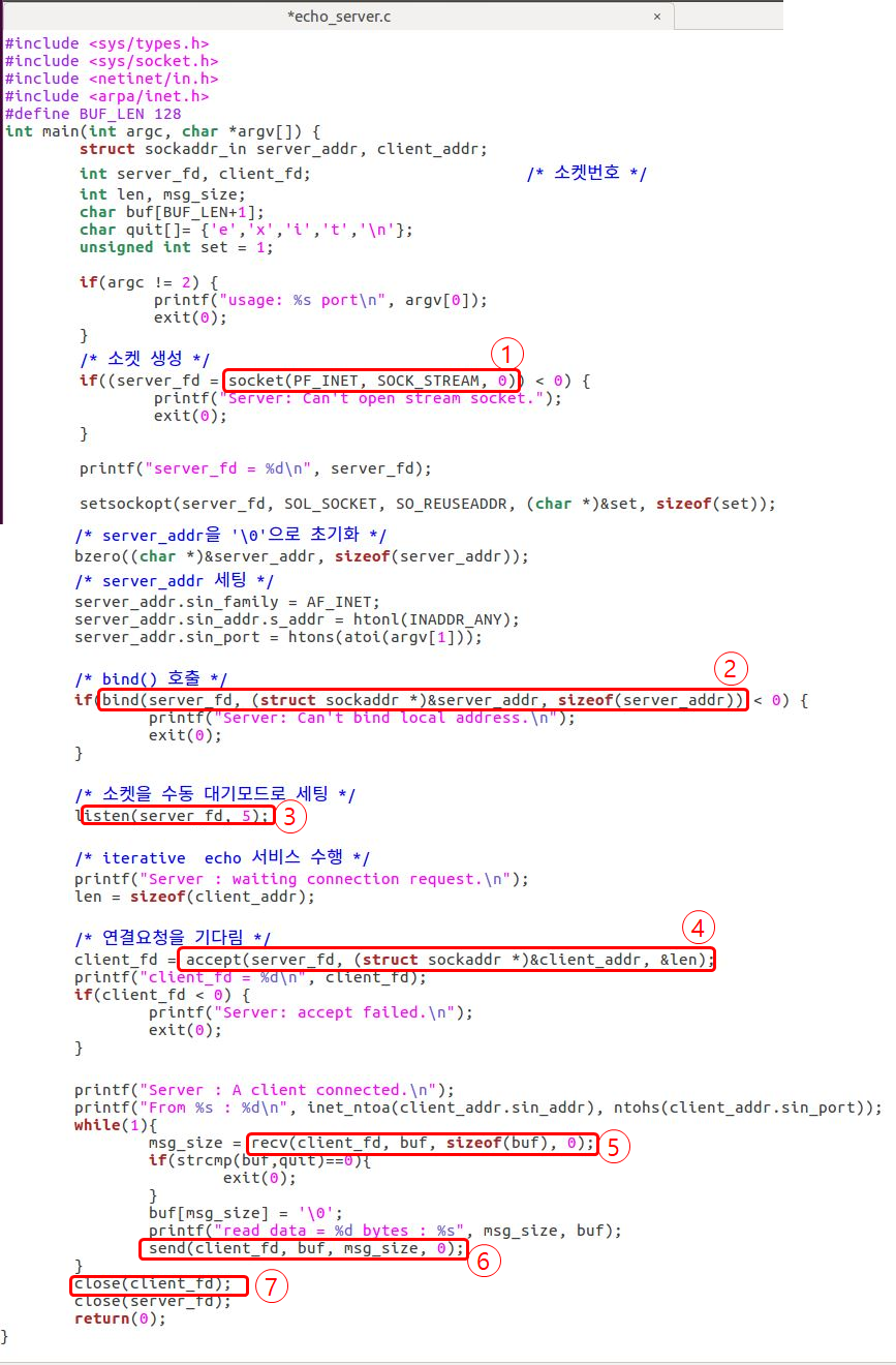 Socket을 사용한 echo program : 네이버 블로그