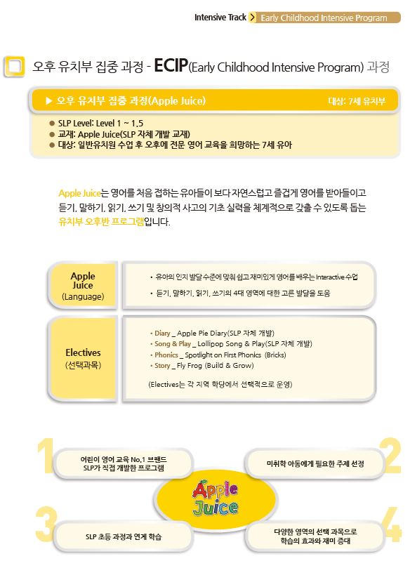 Intensive Track, ECIP, Apple Juice [오후 유치부 과정] : 네이버 블로그