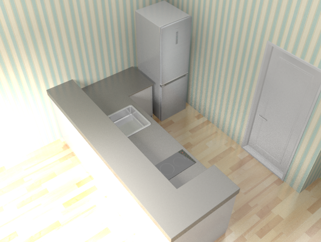 3dsmax 맥스 원룸 투시도 만들기5 싱크대 쿡탑 냉장고 바테이블 만들기 네이버 블로그