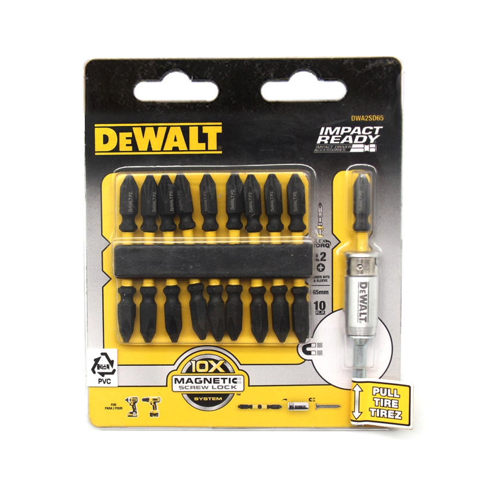 디월트 PH2 양날 토션 드라이버 비트 세트 DWA2SD65 10pcs 자석 슬리브 포함 / 주안공구백화점 : 네이버 블로그