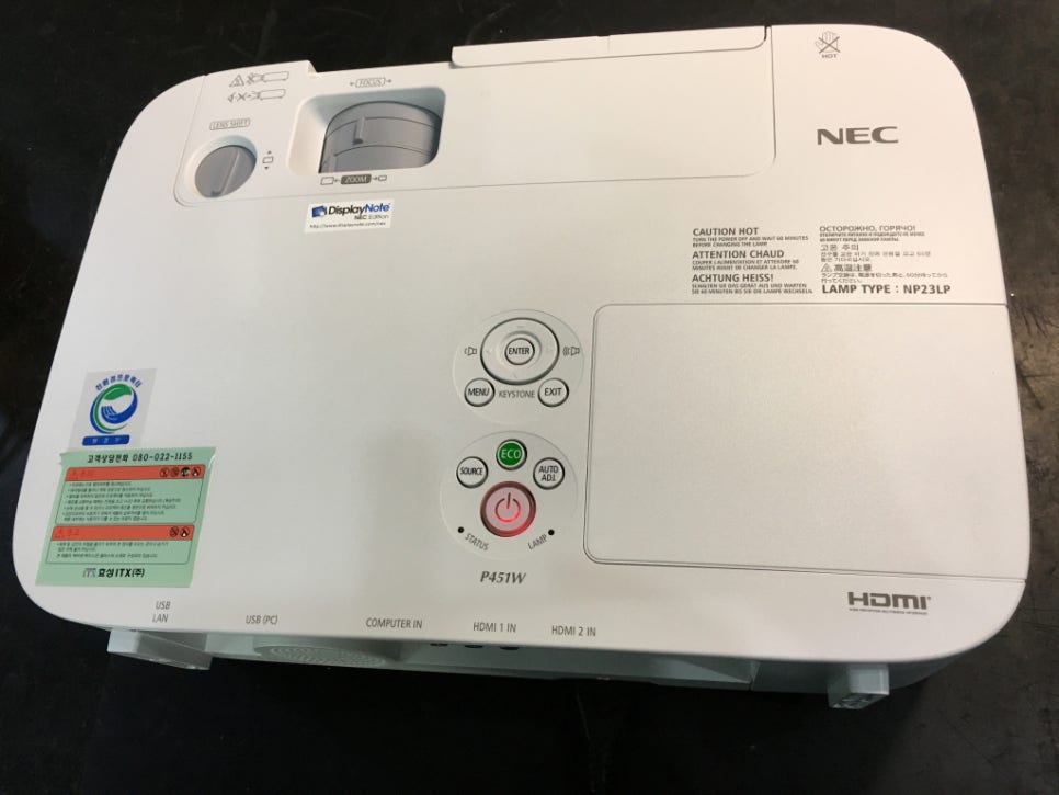 [엔이씨 빔프로젝터수리] NEC,NP-P451W 램프교체 및 정밀크리닝사례,NP23LP For NP-P451X,NP-P501X ...