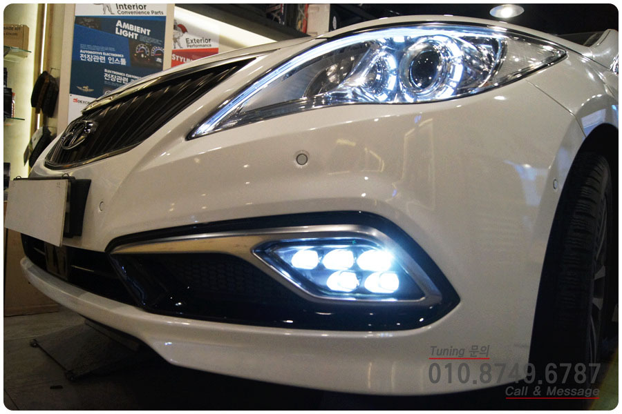 그랜저HG 프런트 신형개조 5구 LED안개등&30주년 세로그릴 튜닝 리뷰!! : 네이버 블로그