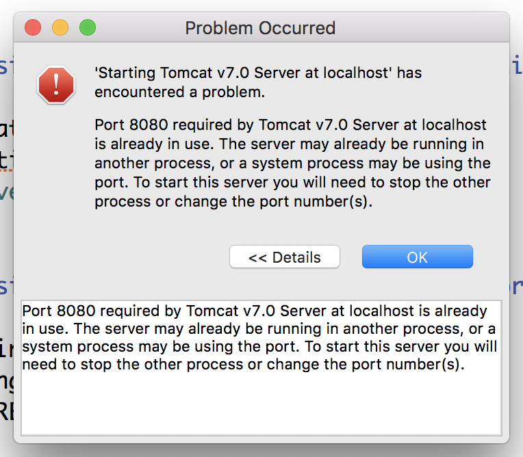 이클립스에서 톰캣 실행시 오류, 'Starting Tomcat v7.0 Server at localhost' has encountered a problem. : 네이버 블로그