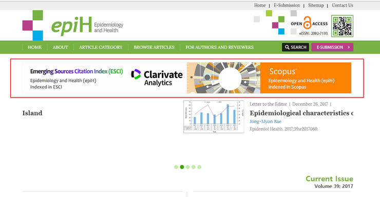 [epiH] 한국역학회지(Epidemiology and Health)의 ESCI 등재를 알려 드립니다. : 네이버 블로그