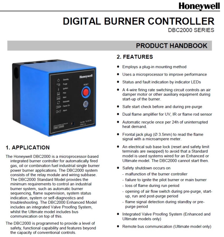 [HONEYWELL] 하니웰 버너컨트롤러, Control with Full Modulating_BC2000(단종) > DBC2000(대치품) : 네이버 블로그