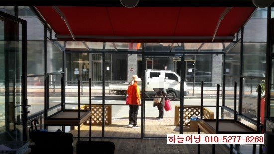 수원 광교 보리밥집 테라스방풍막비닐천막테라스바람막이테라스천막설치테라스인테리어실내칸막이흡연부스비닐방풍막방풍막