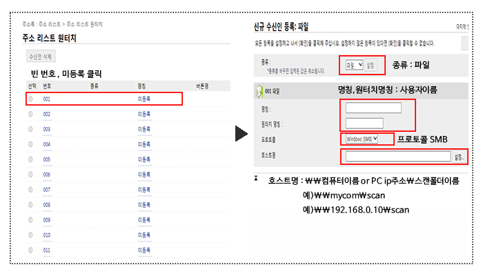 캐논 복합기 스캔 설정 완벽 정리smb 설정 네이버 블로그