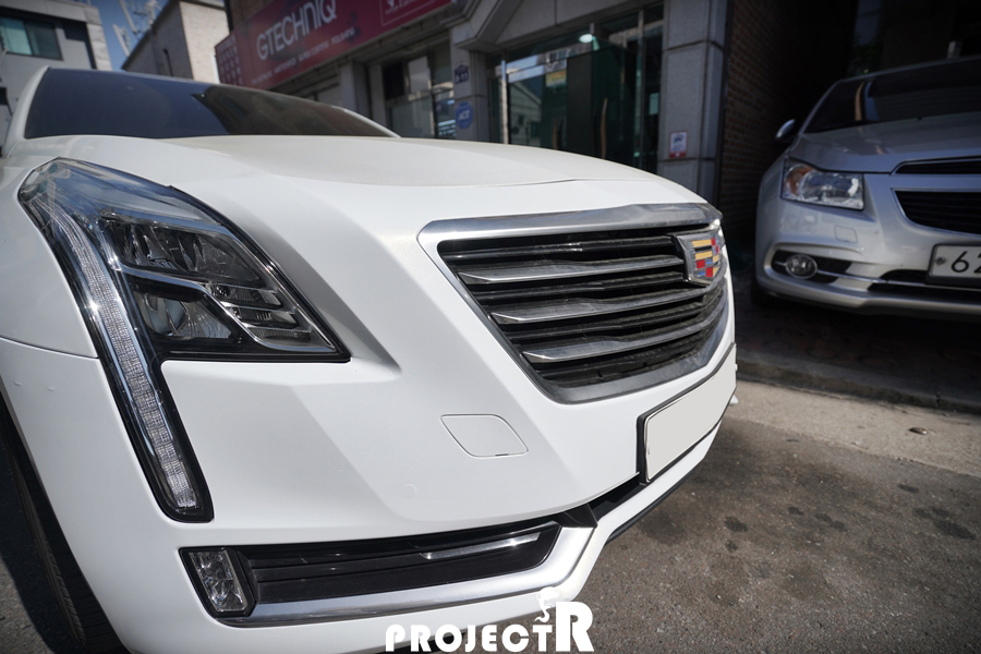 캐딜락 CT6 부분 랩핑, 3M1080 화이트 골드 스파클 앞범퍼+휀다 재시공 by 부천 상동 프로젝트R : 네이버 블로그
