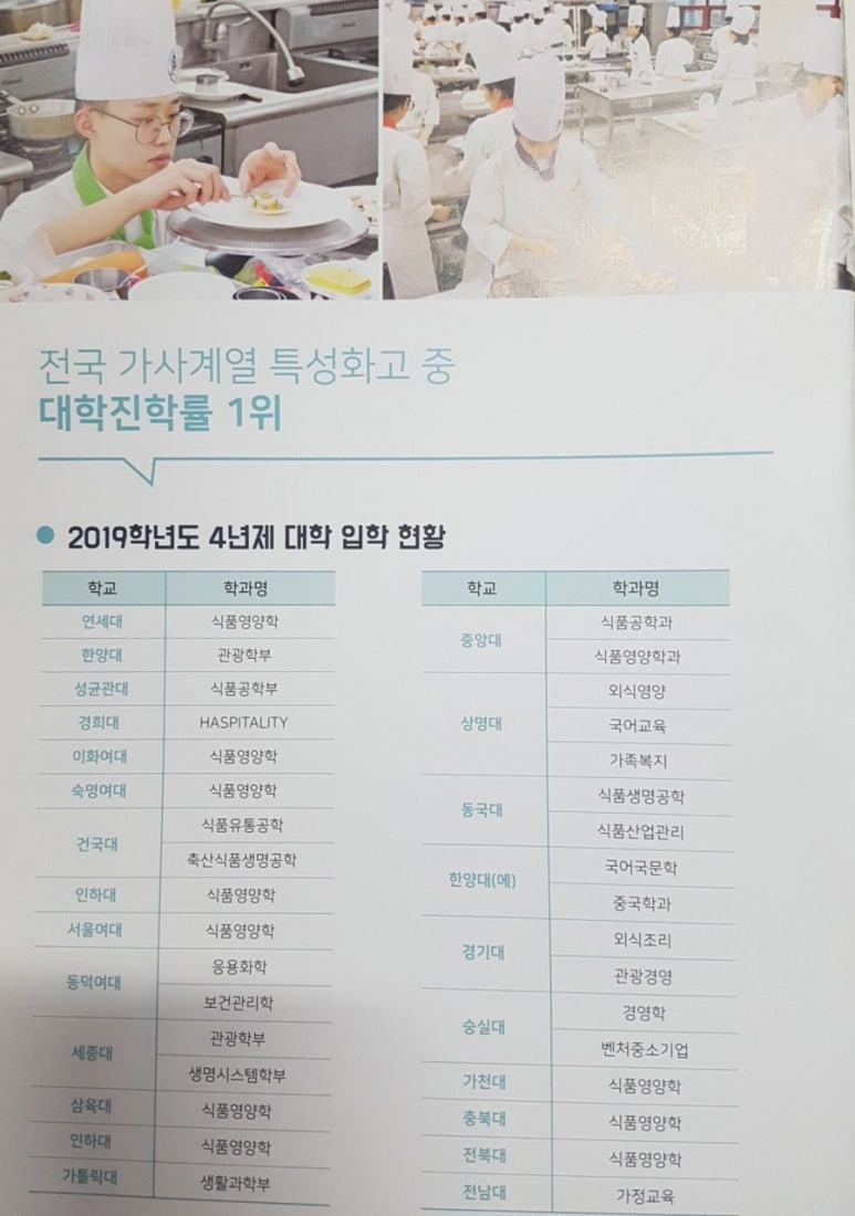 한국조리과학고등학교 한조고 학비 기숙사 비용 네이버 블로그