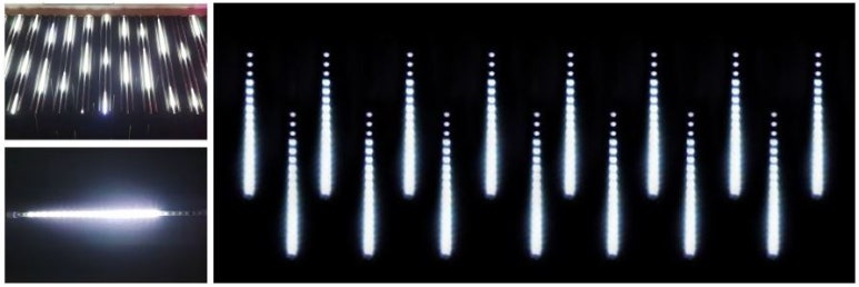 엘이디 눈물 Led 스노우폴 펄 백색 무지개 Rgb 눈내리는 비내리는 연출 효과 야외 조명 경관 Ss