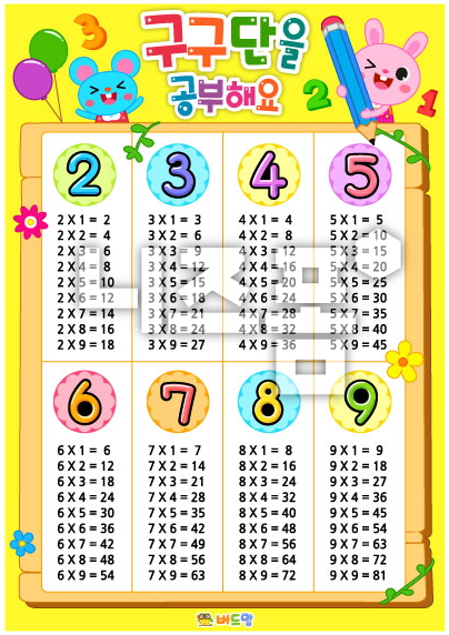 구구단표로 2단부터 19단 쉽게 외우기 네이버 블로그