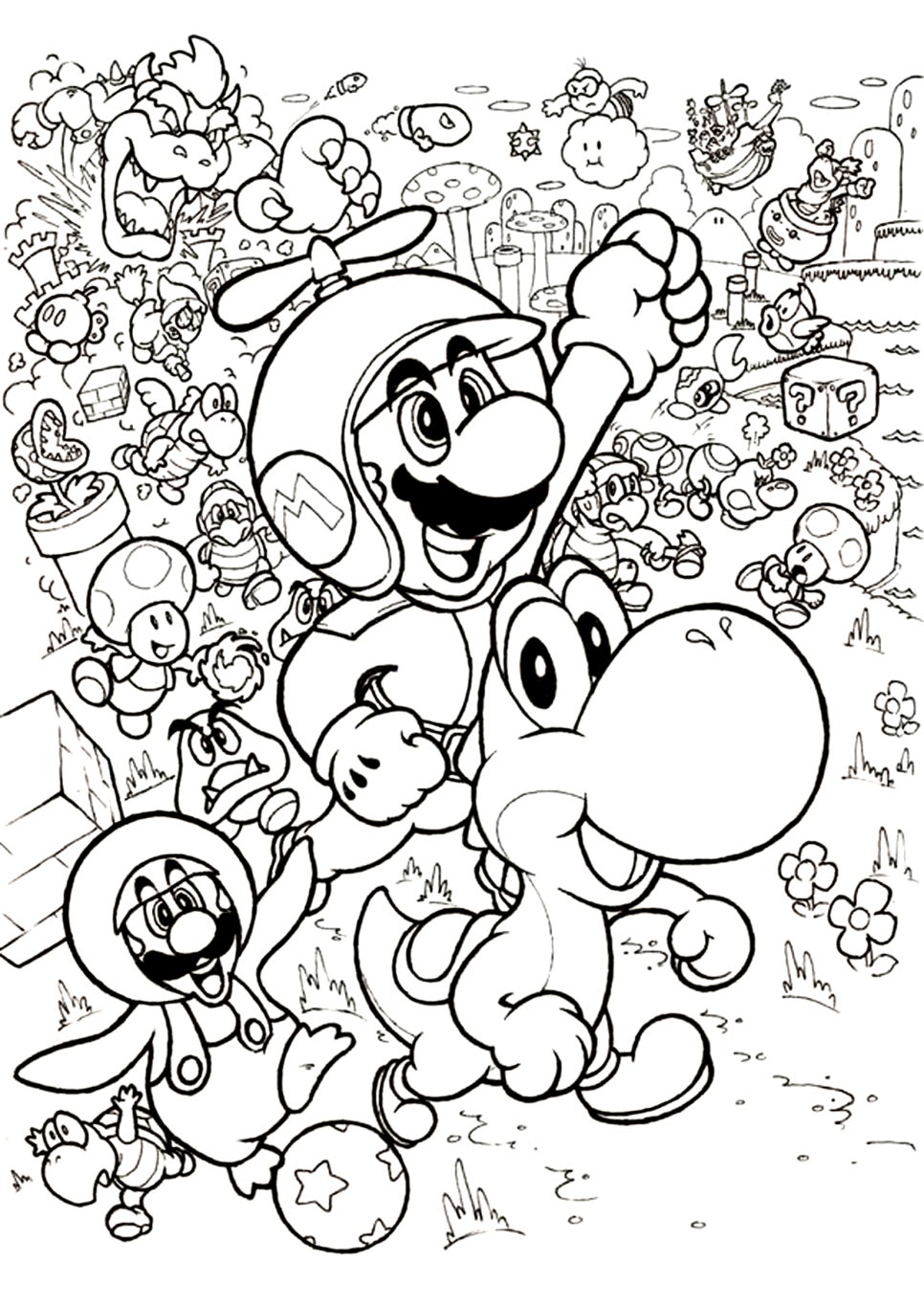 [프린트도안] 슈퍼마리오 색칠공부 10장 pdf : 네이버 블로그