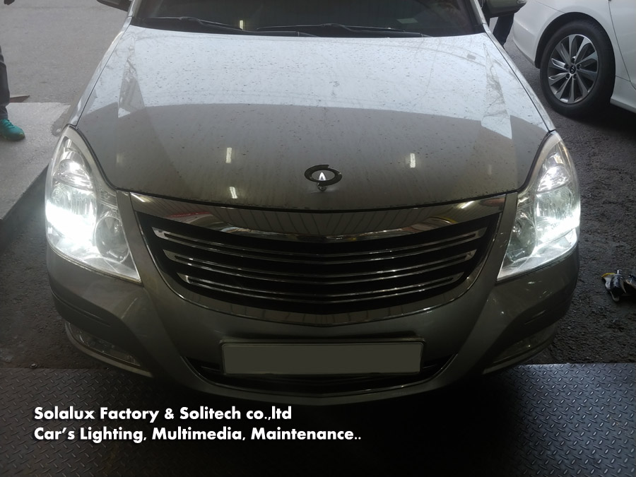 SM7뉴아트 D2R HID램프+LED미등 솔라룩스D2R Snow Plus+ 5500K 램프 및 LED미등교환.. SM7뉴아트 라이트전구,램프교환,제논램프교환 전문 영등포 ...