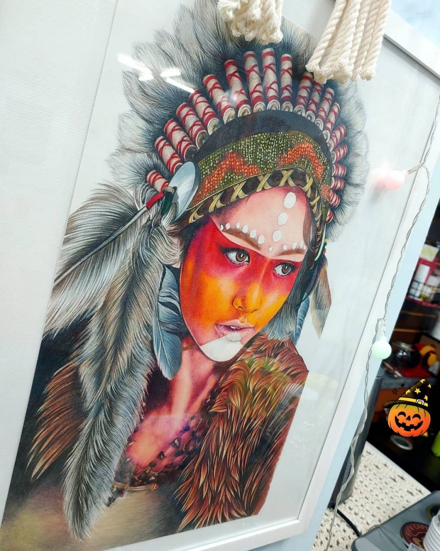 색연필인물화인물화색연필화모델그리기 완성 네이버 블로그