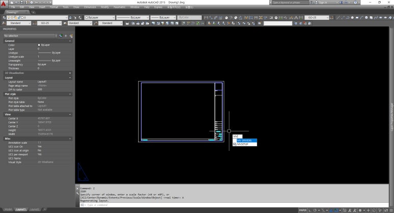 Auto CAD 캐드 인테리어 도면 MVIEW(엠뷰) 작업하기 : 네이버 블로그