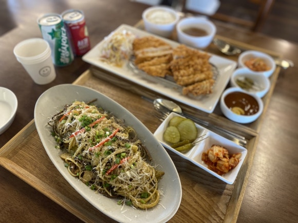 제주애월파스타 제주애월돈까스 모들한상 수제돈까스와 고사리파스타 맛집 키즈웰컴 네이버 블로그