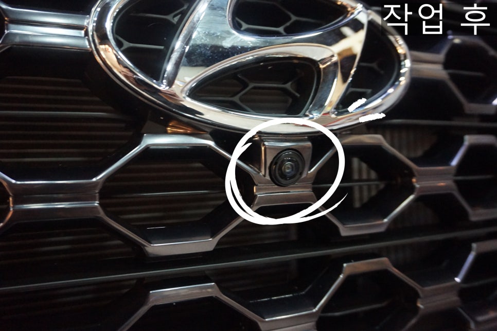 싼타페 TM 순정 전방카메라,BSD(후측방 경보시스템) 순정부품 인스톨 : 네이버 블로그