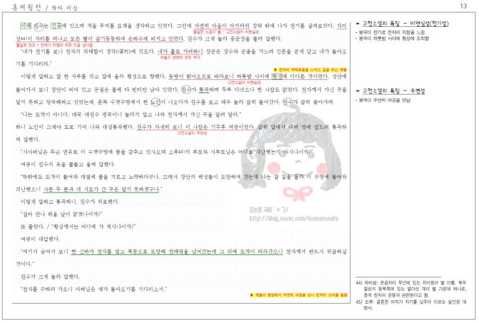 홍계월전작자 미상 해설과 기출문제 오늘의 국어 네이버 블로그