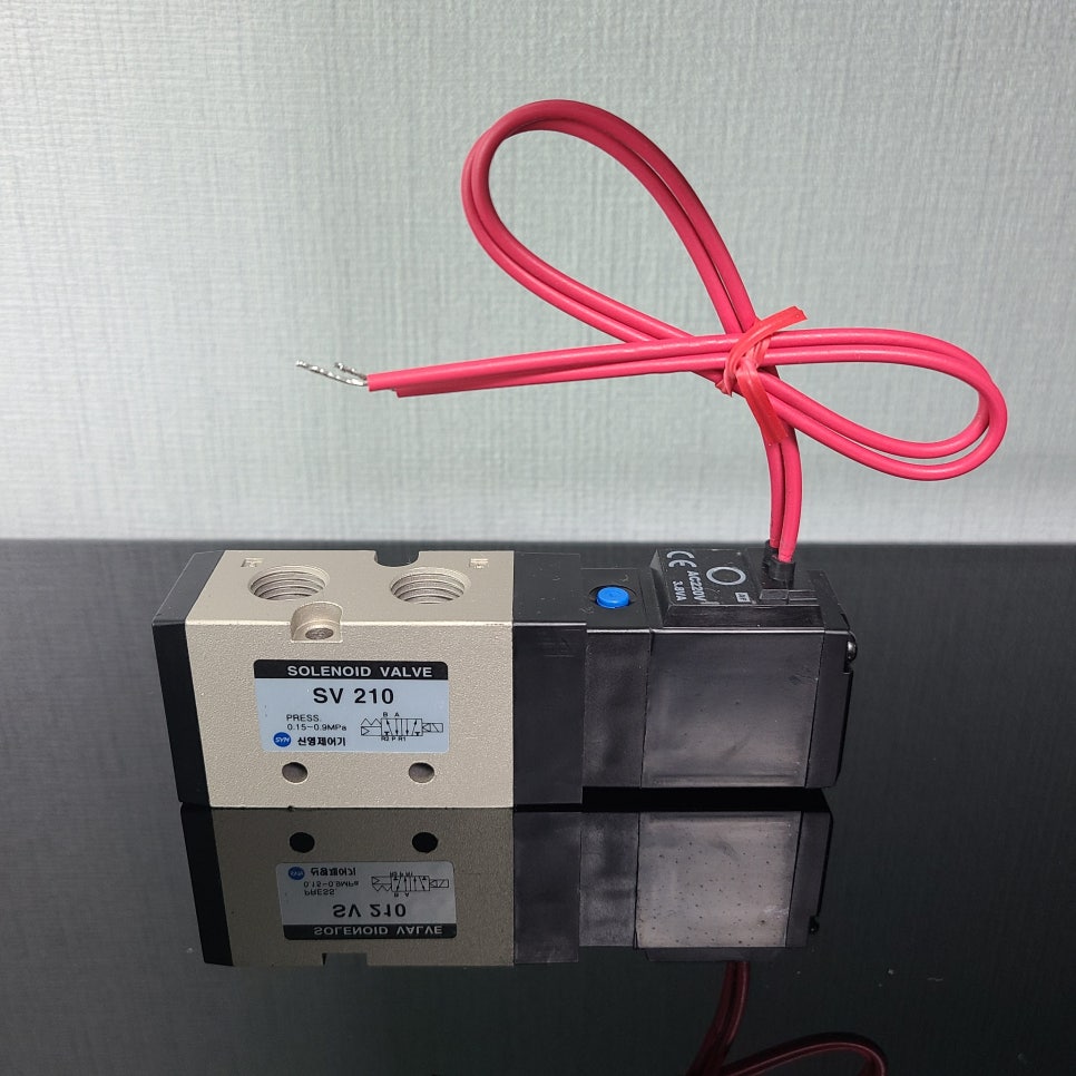 신영제어기 SV 210 SV210 1/4 8A 공압 5포트 솔레노이드 밸브 솔밸브 리드선 타입 SOLENOID VALVE ...