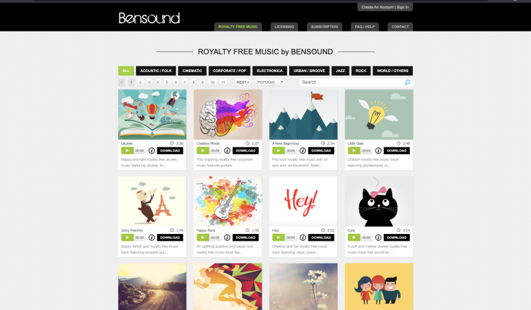 [TIP] 무료 사운드 다운로드 '밴사운드(Bensound)' : 네이버 블로그