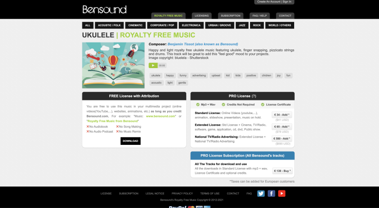 [TIP] 무료 사운드 다운로드 '밴사운드(Bensound)' : 네이버 블로그