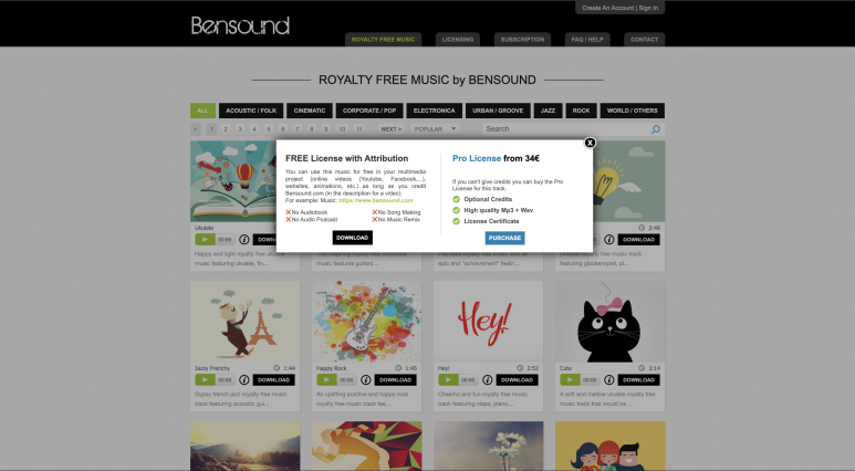 [TIP] 무료 사운드 다운로드 '밴사운드(Bensound)' : 네이버 블로그