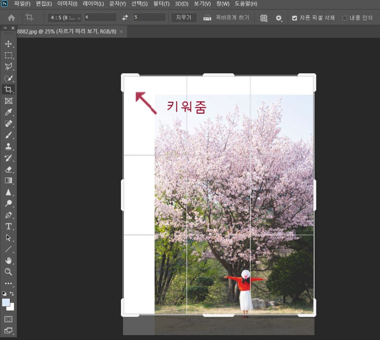 포토샵으로 인스타 사진 사이즈 조절 여백채우기 네이버 블로그