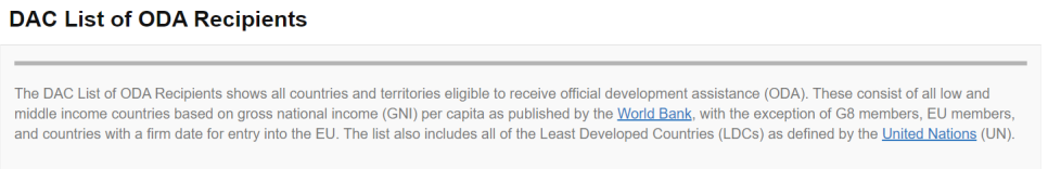 [IDC] OECD DAC ODA 수원국 리스트 : 네이버 블로그