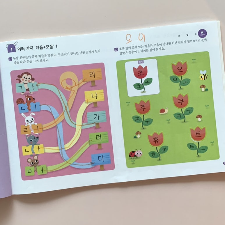 책 리뷰 기탄 한글 떼기 기초 단계 4과정 네이버 블로그