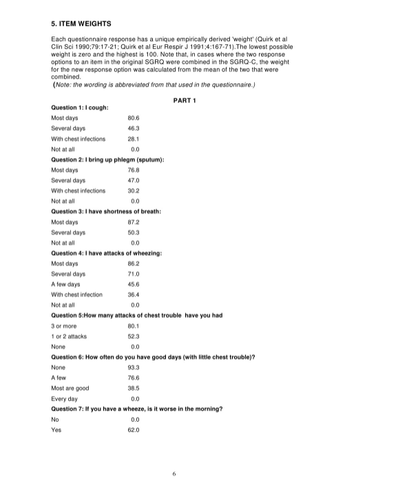 SGRQ (St. George's Respiratory Questionnaire) : 네이버 블로그
