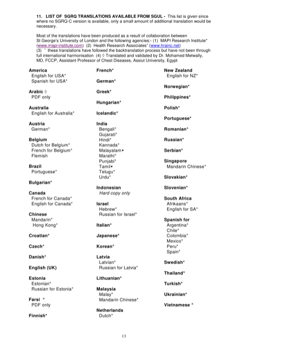 SGRQ (St. George's Respiratory Questionnaire) : 네이버 블로그