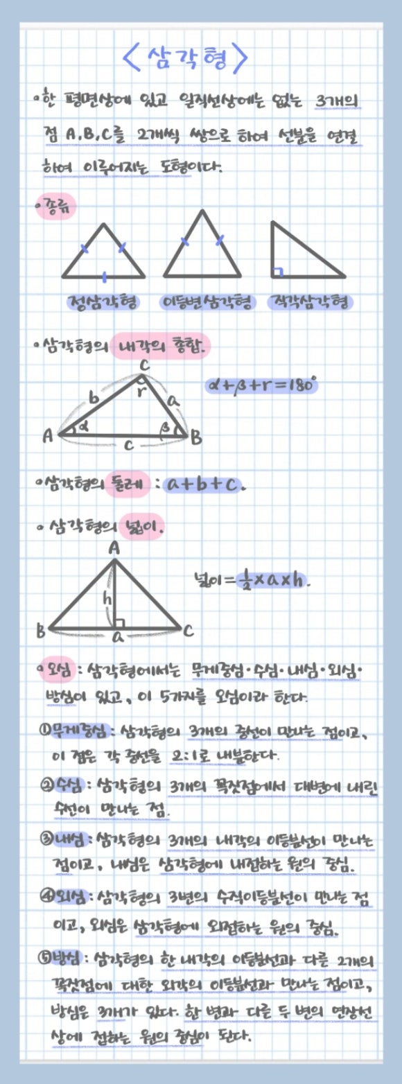 [중2-2-개념]삼각형과 사각형의 종류, 둘레, 넓이 : 네이버 블로그