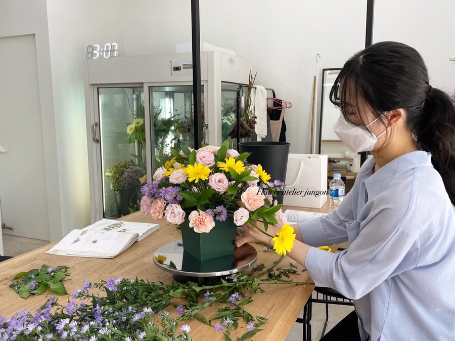 대전꽃집죽동꽃집정온대전화훼장식기능사수평형꽃꽂이플로리스트자격증국가기술자격증대전플라워클래스대전꽃다발대전꽃바구니
