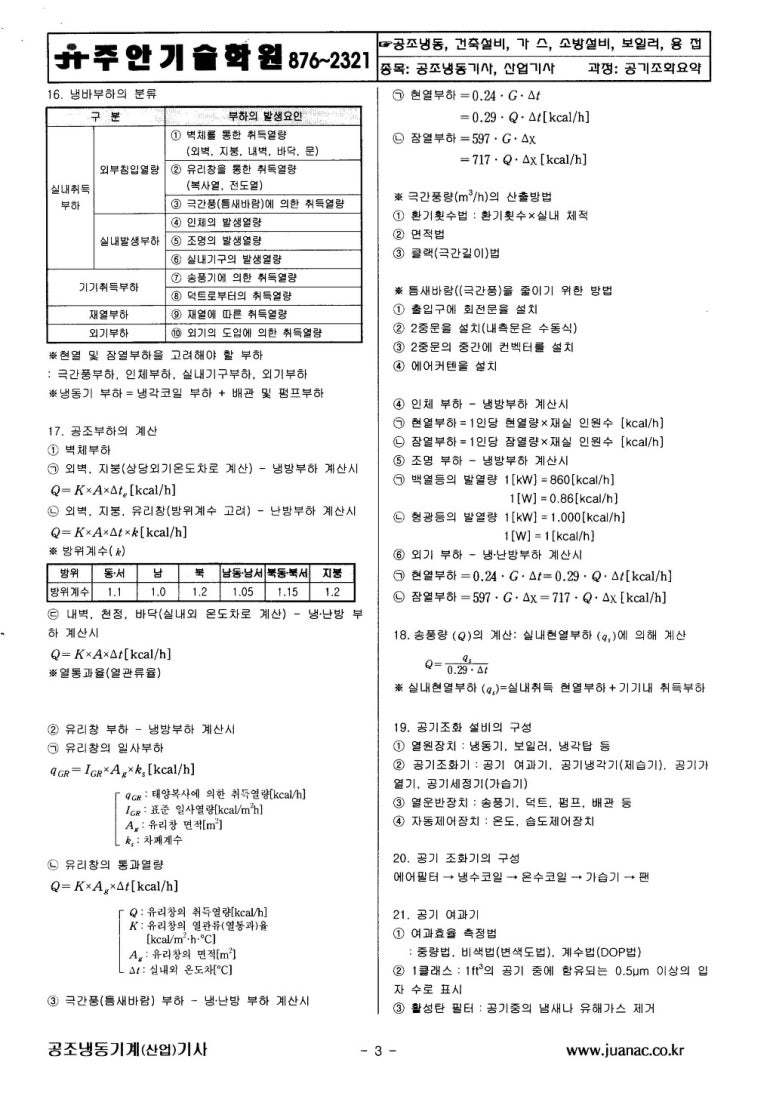 필기 공조냉동기계기사 And 산업기사 필기 요점정리 자료 네이버 블로그