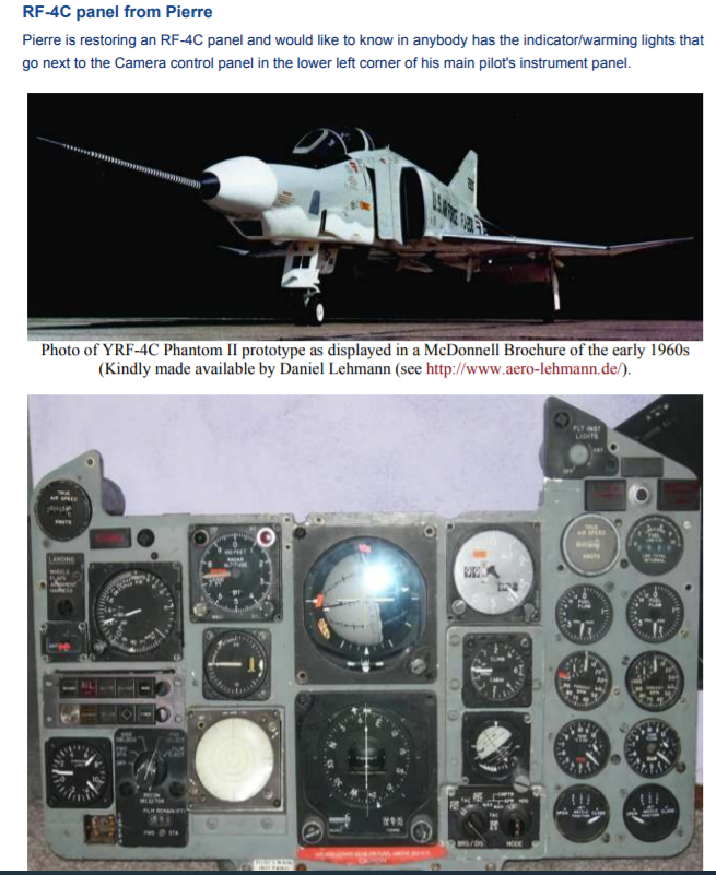 McDonnell USAF F-4C, RF-4C, F-4D and F-4E Phantom II aircraft cockpit ...