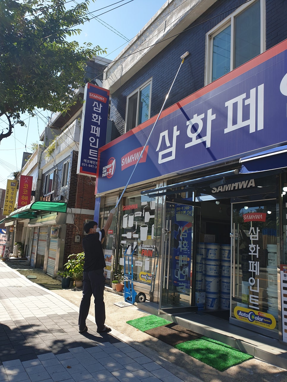 100% 국산품 파주 상상기업이 만든 5단 로라대/ 건물외벽 높은 곳 페인팅 심지어 과일따기용으로도 딱이죠~ 전문가용 롤러대 ...