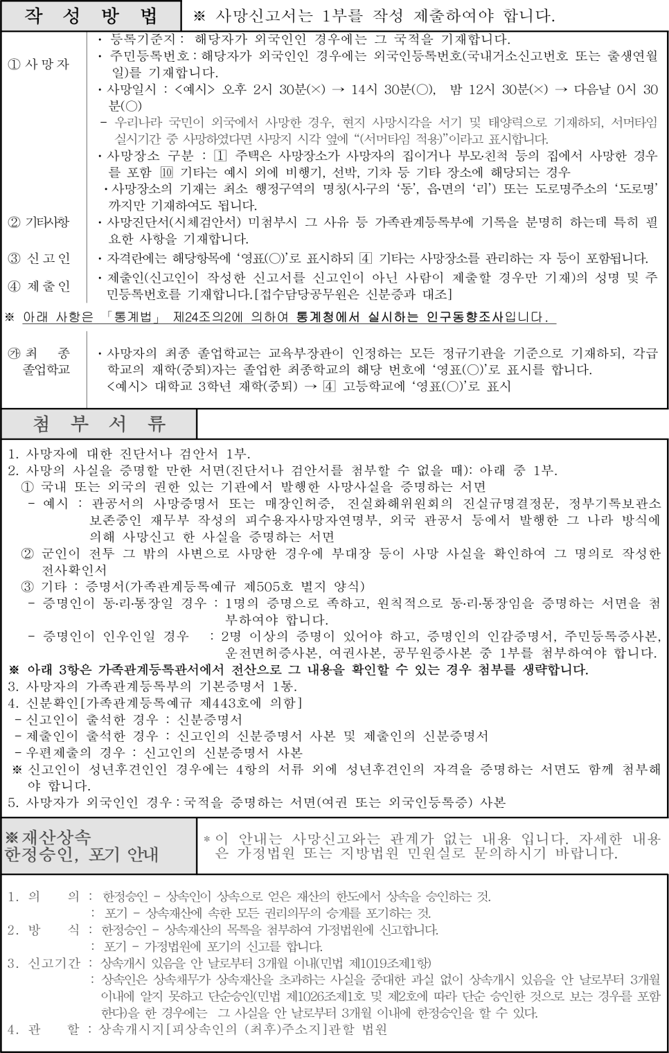 사망신고 후 서류발급 고인의 주민등록등본 가족관계증명서 기본증명서 준비 네이버 블로그