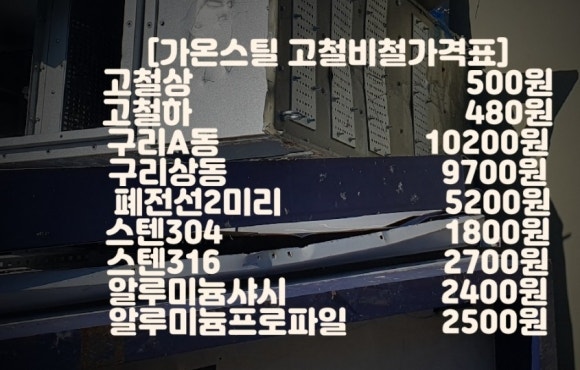 아산 천안고물상 구리시세 고물시세 신주가격 알루미늄시세 구리값 비철가격 고철단가표 네이버 블로그