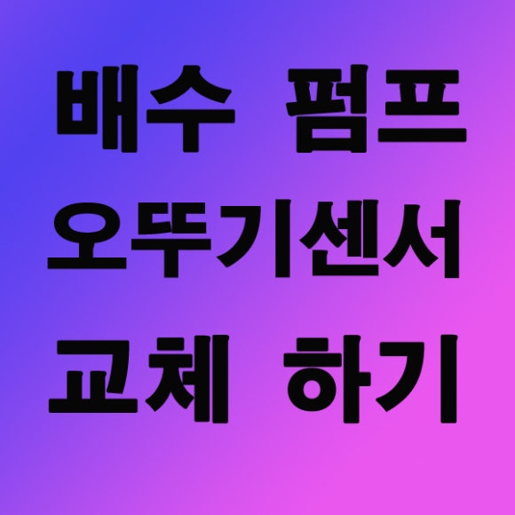 배수펌프 오뚜기센서 교체하기 네이버 블로그