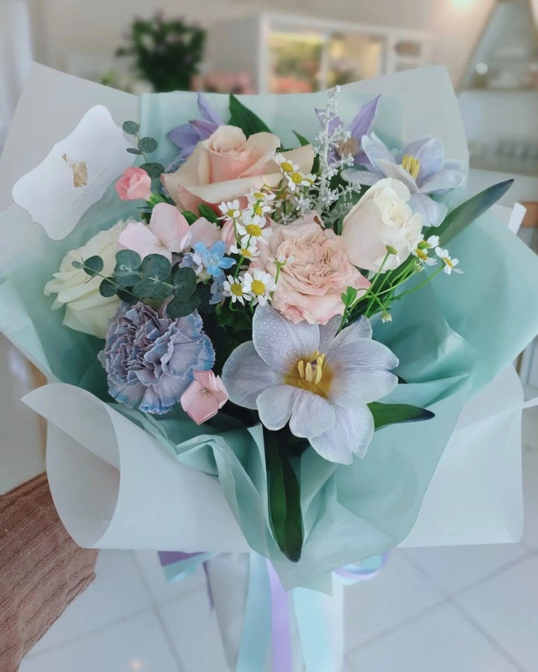 동해꽃집 동해시꽃집 메호르디아 민트색꽃다발 네이버 블로그