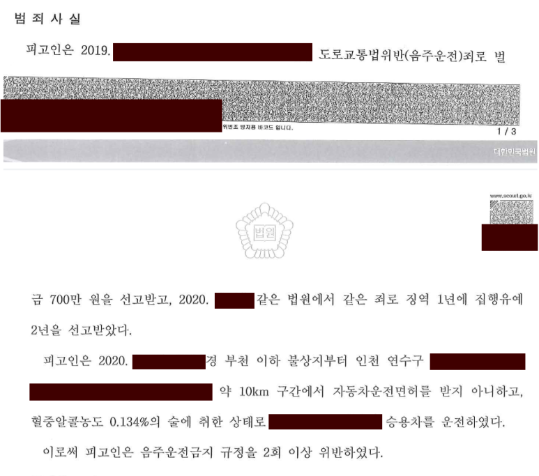 구속방어벌금형 집행유예 기간 중 음주무면허운전 로톡