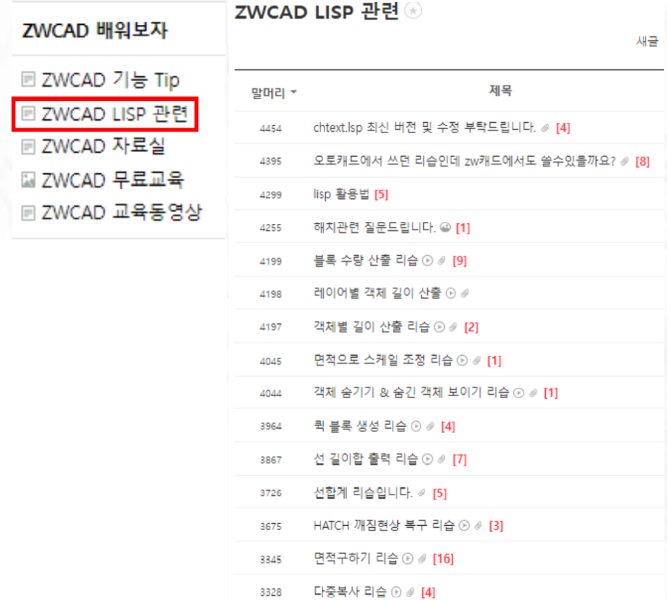 [ZWCAD] 리습(Lisp) 파일 사용 방법Tip : 네이버 블로그