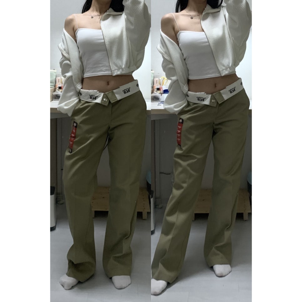 [디키즈 874] 베이지(밀리터리 카키) 여자 30X30 사이즈 로우라이즈 / 32X32 수선 / 키작녀 사이즈 팁 후기 : 네이버 블로그